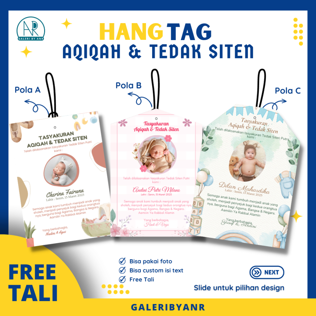 Jual D08 Hangtag aqiqah Tedak Siten custom | Hang tag souvenir tedak ...