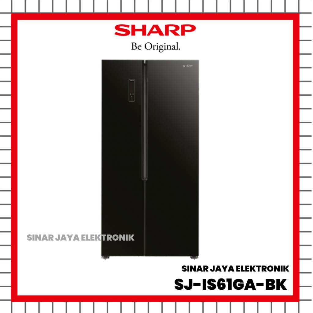 Jual LEMARI ES SHARP SIDE BY SIDE SJ-IS61GA-BK / KULKAS SHARP SIDE BY ...