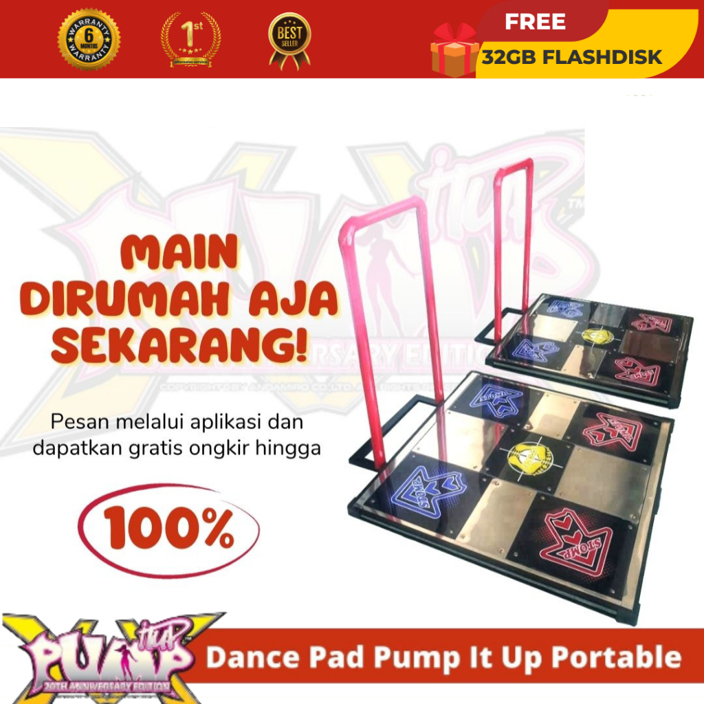 Jual Dancepad Besi Pump It Up Double dengan Pegangan BB Max 150 kg | Shopee Indonesia