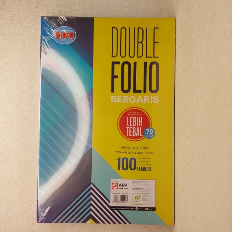 Jual Kertas double folio bergaris 100 lembar 70 GSM SIDU/ perpak ...