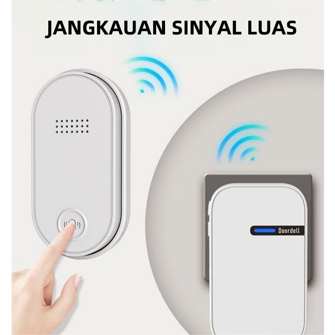 Jual Bel Rumah Tanpa Kabel / Bel Rumah Wireless Waterproof Door Bell ...