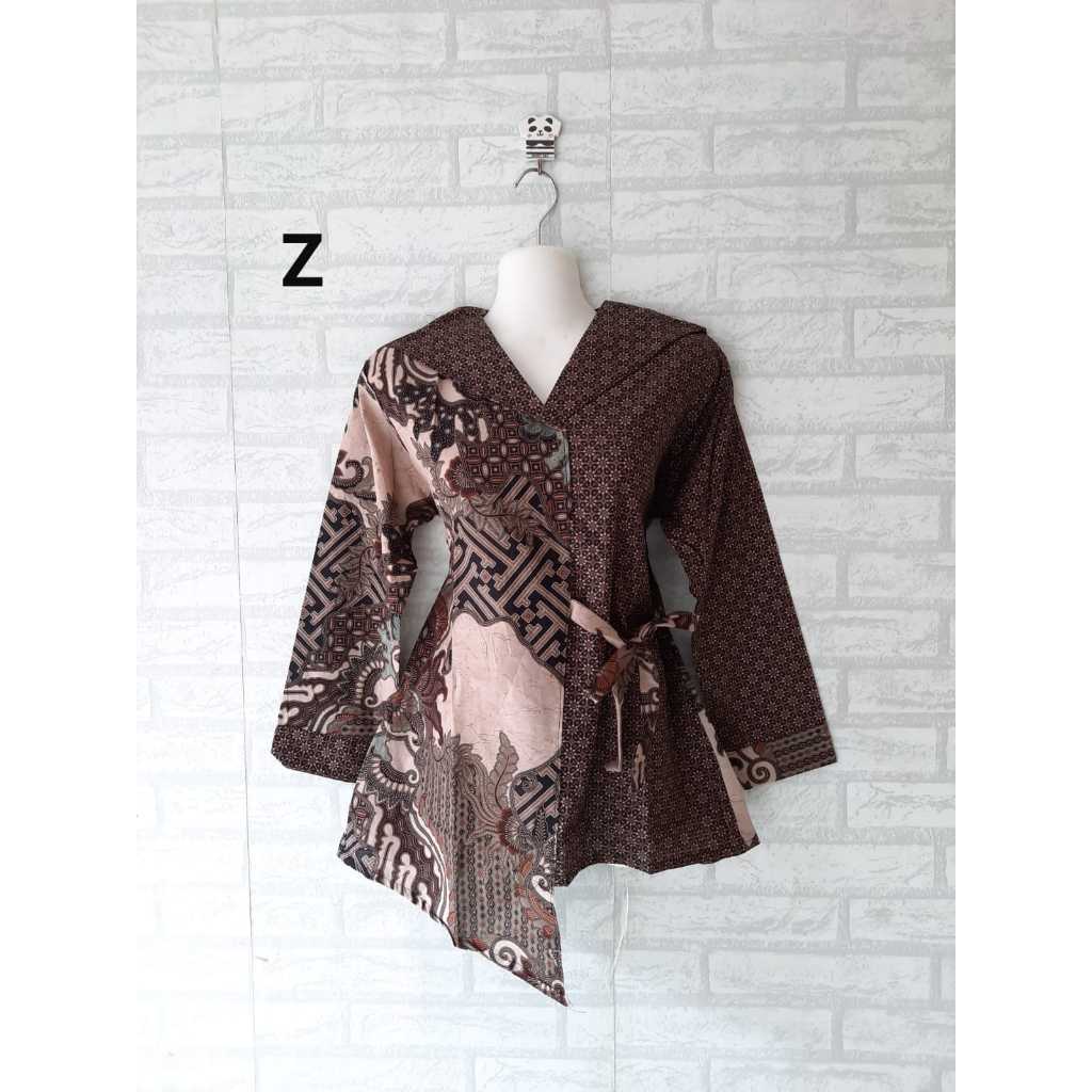 Jual BLOUSE KERJA BATIK MODEL TALI SAMPING | Shopee Indonesia