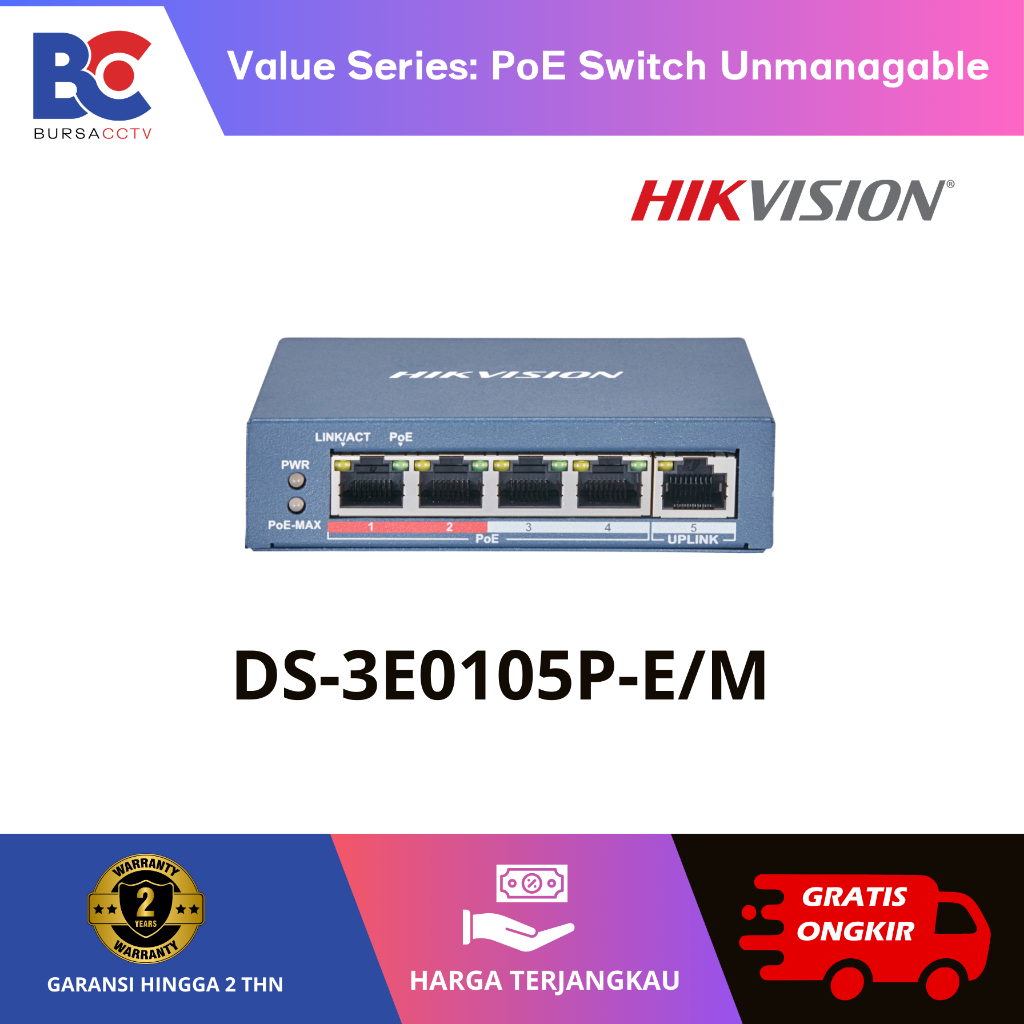 Jual PoE Switch 5 port 5P Hikvision | Shopee Indonesia