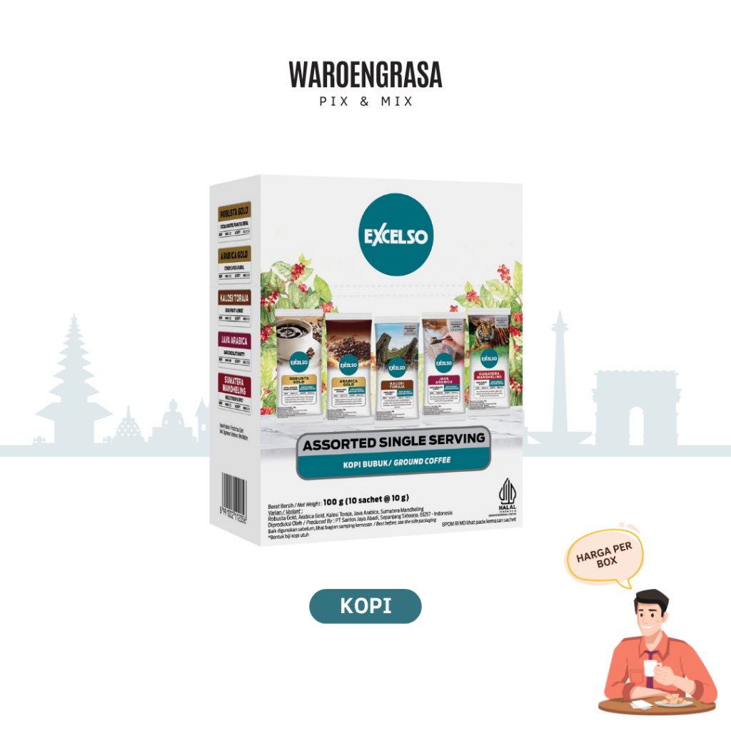 Jual Excelso Coffee Assorted Pack - 1 Box isi 10 Kopi Sachet Mixed Rasa ...