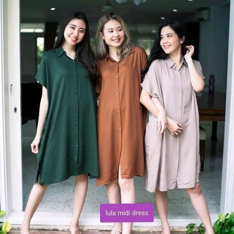 Jual Home Dress Daster Rayon Korea Polos Full Kancing Rayon Busui ...