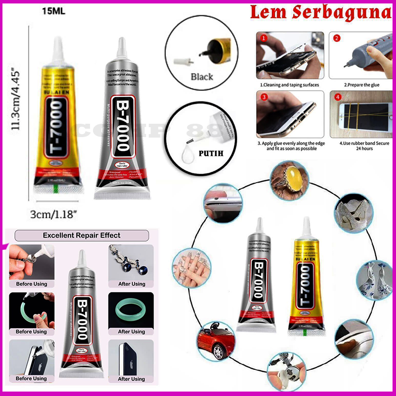 Jual Acchp Lem LCD Touchscreen 15ml T7000 B7000 Hitam Bening Perhiasan Serbaguna | Shopee Indonesia