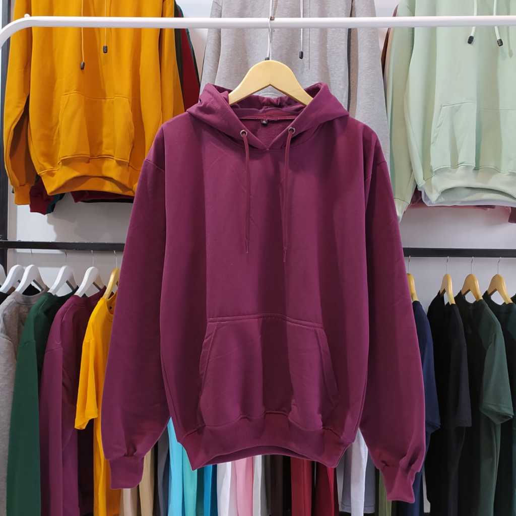 Jual HOODIE POLOS PRIA DISTRO HODIE HITAM Hodie polos Premium MAROON ...