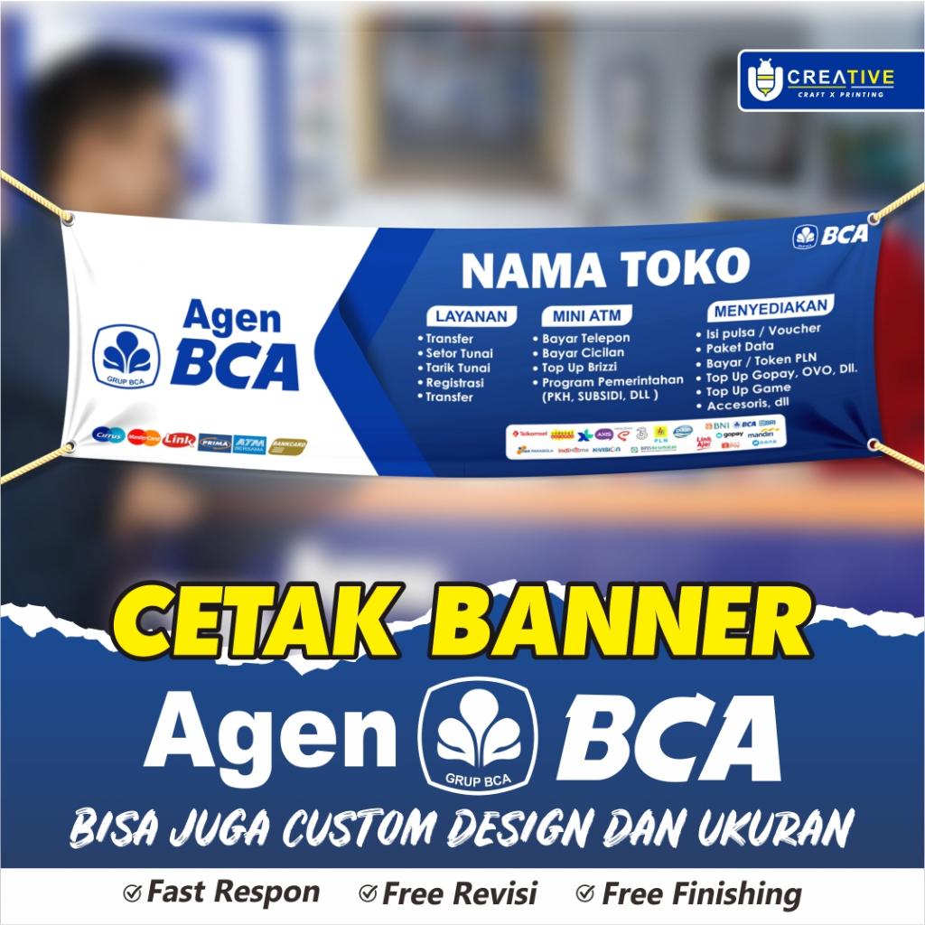 Jual Cetak Banner Agen BCA (Fast Respon, Free Revisi, & Free Finishing) | Shopee Indonesia