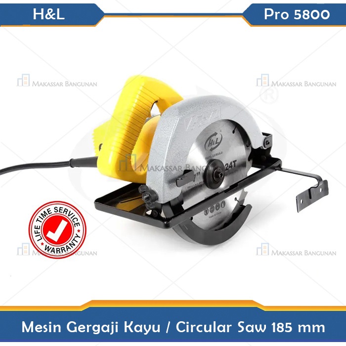 Jual Mesin Gergaji Kayu Pemotong Kayu H&L Circular Saw 185 mm HnL Pro 5800 | Shopee Indonesia