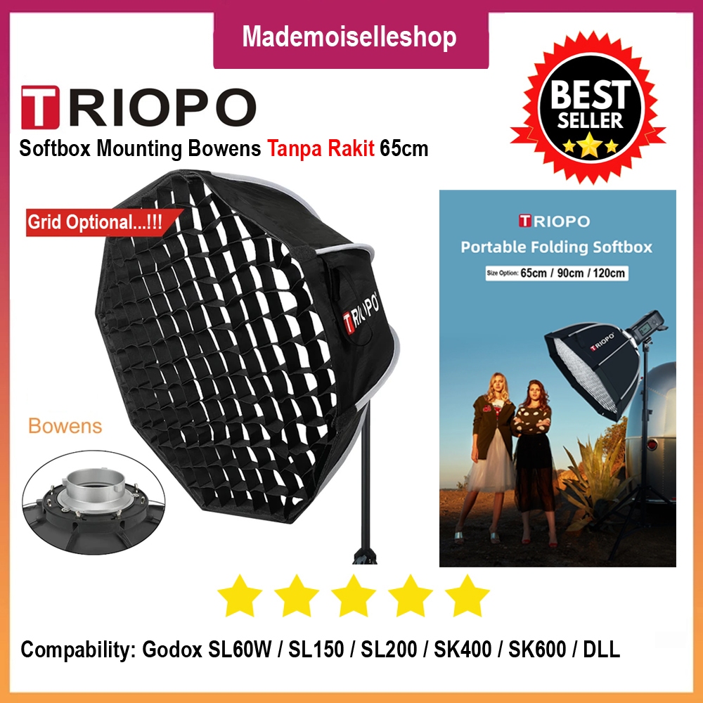 Jual TRIOPO Octa Easy Softbox KS-65BW for Bowens Godox SL60W SL100W ...
