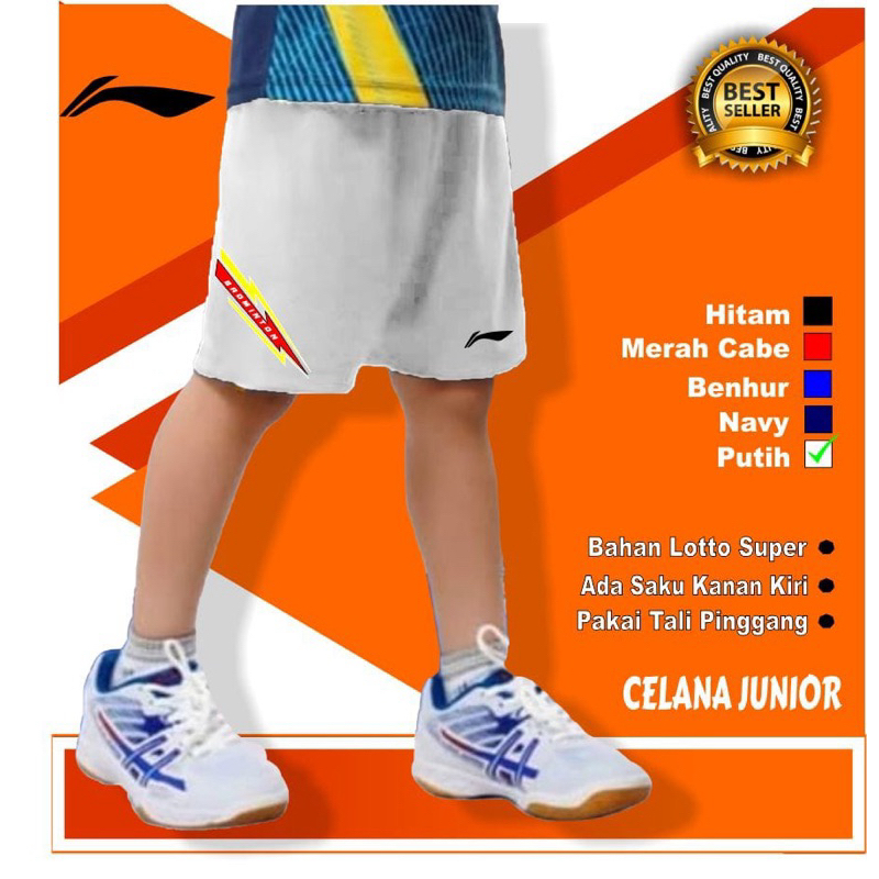 Jual Training putih badminton junior celana bulutangkis anak celana ...