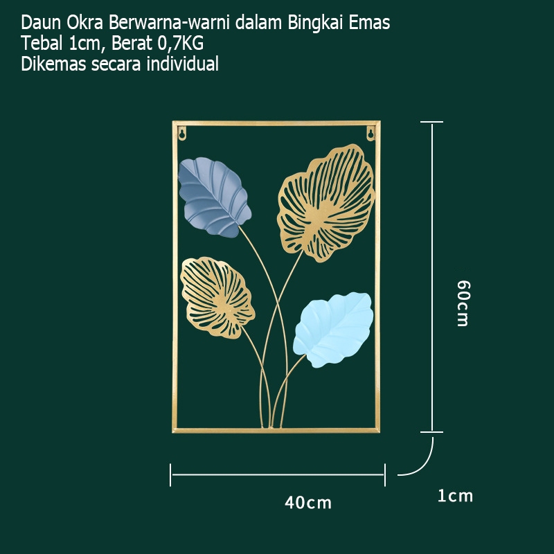 Jual 【Termurah】COD Lukisan dekoratif daun emas / mural tanaman besi ...