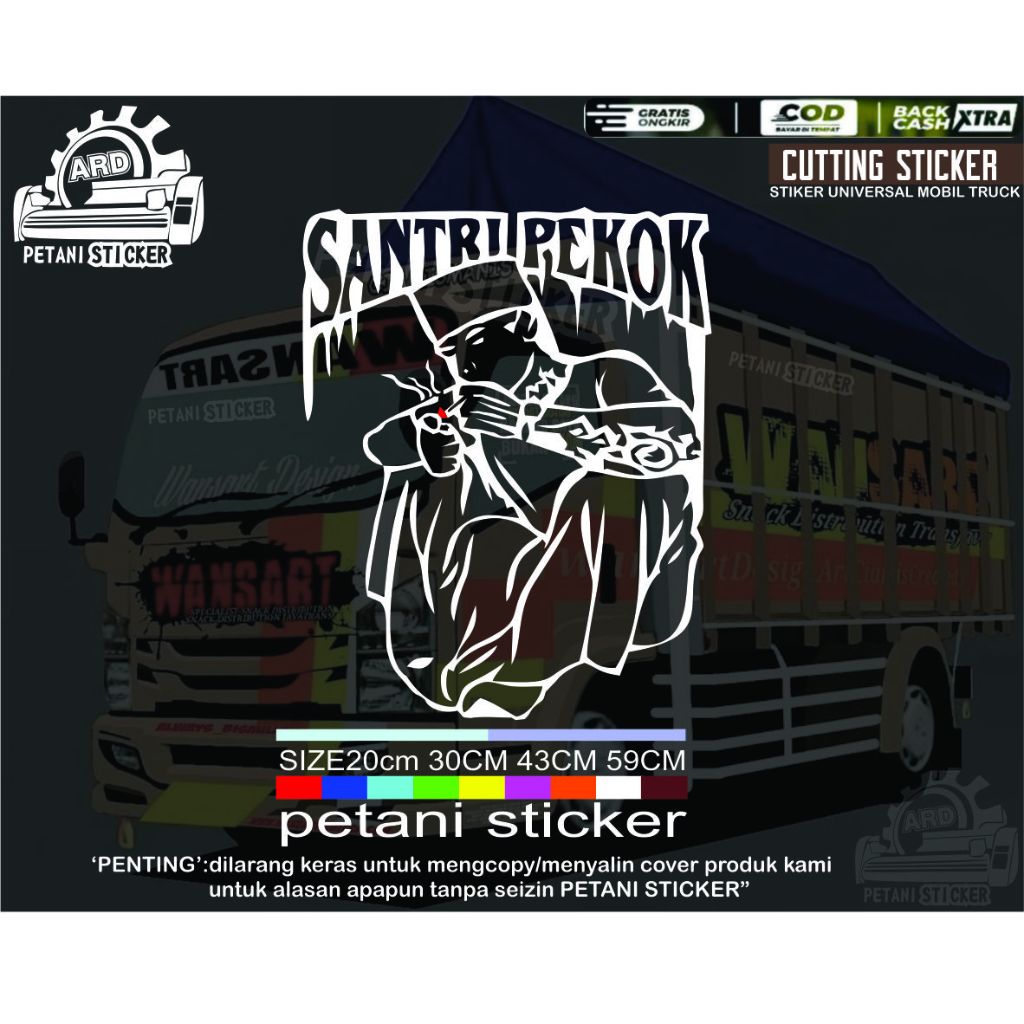 Jual stiker SANTRI PEKOK BUAT MOTOR MOBIL TRUCK PICK UP STICKER TERBARU ...