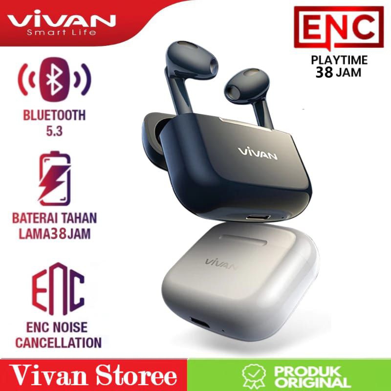 Jual VIVAN LIFE 110 TWS HEADSET BLUETOOTH 5.3 EARPHONE WIRELESS SUPPORT ...
