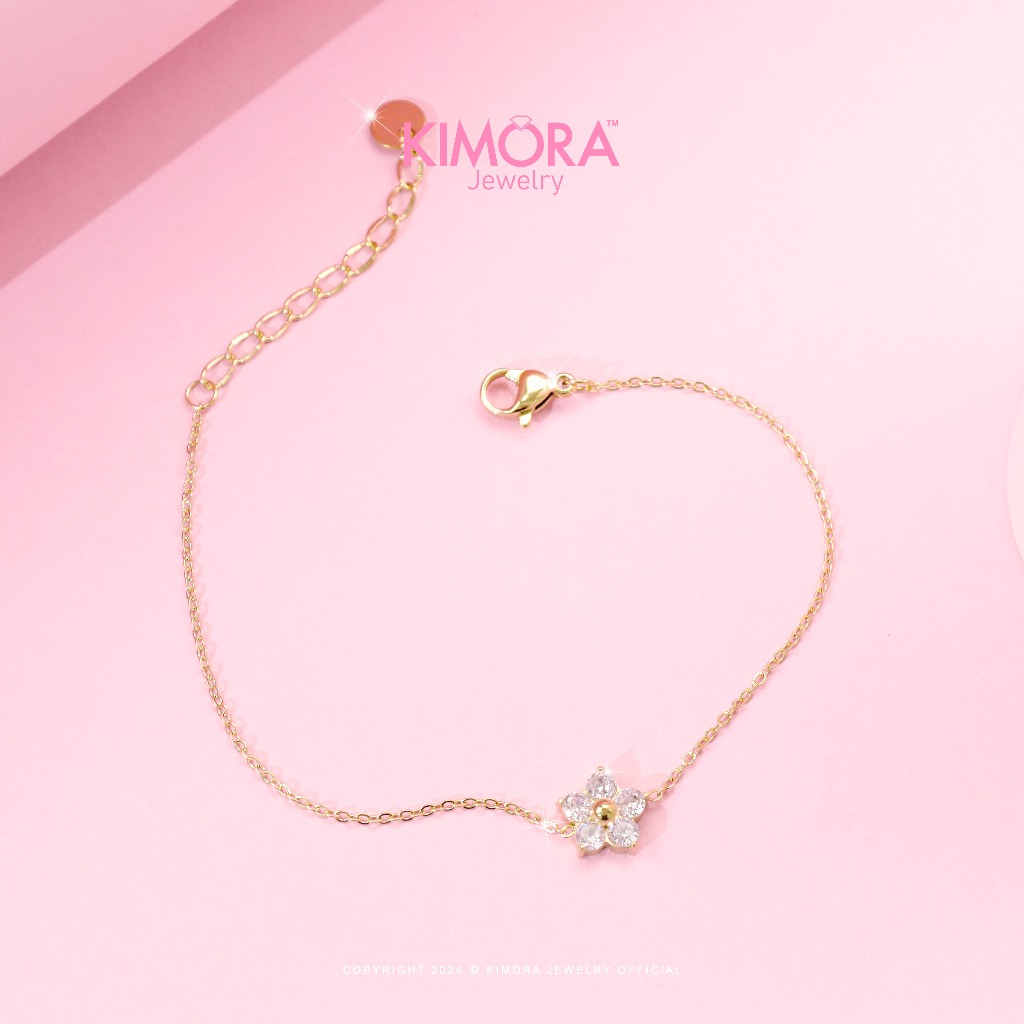 Jual Kimora - Gelang Titanium Wanita Flower Peri Gold Plated 18k Gtt290 ...