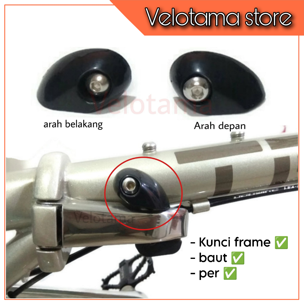 Jual Kunci frame sepeda lipat folding bike frame lock buckle pengait ...