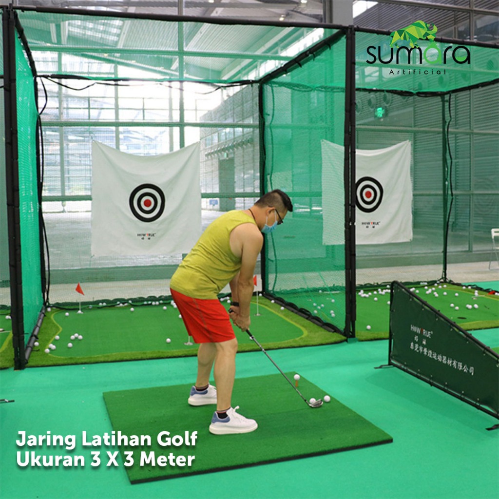 Jual Net driving golf complete / jaring golf cage besi 3m x 3m x 3m ...