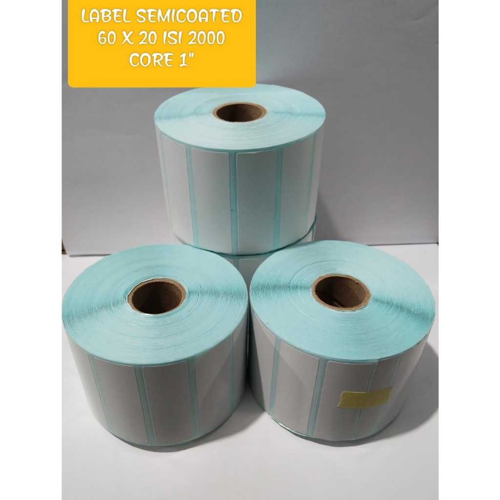 Jual LABEL SEMICOATED 60 X 20 ISI 2000 - | 60x20 |60mm x 20mm | Shopee ...