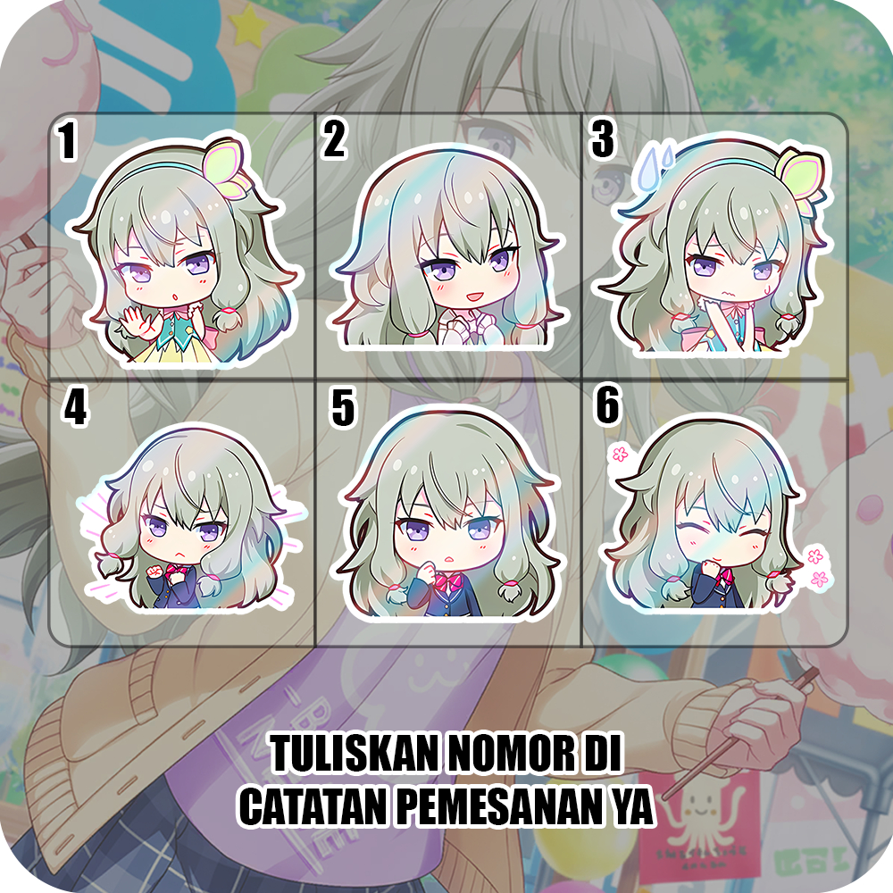 Jual Stiker Hologram Nene Project Sekai, Sticker Anime Berkilau Lucu ...