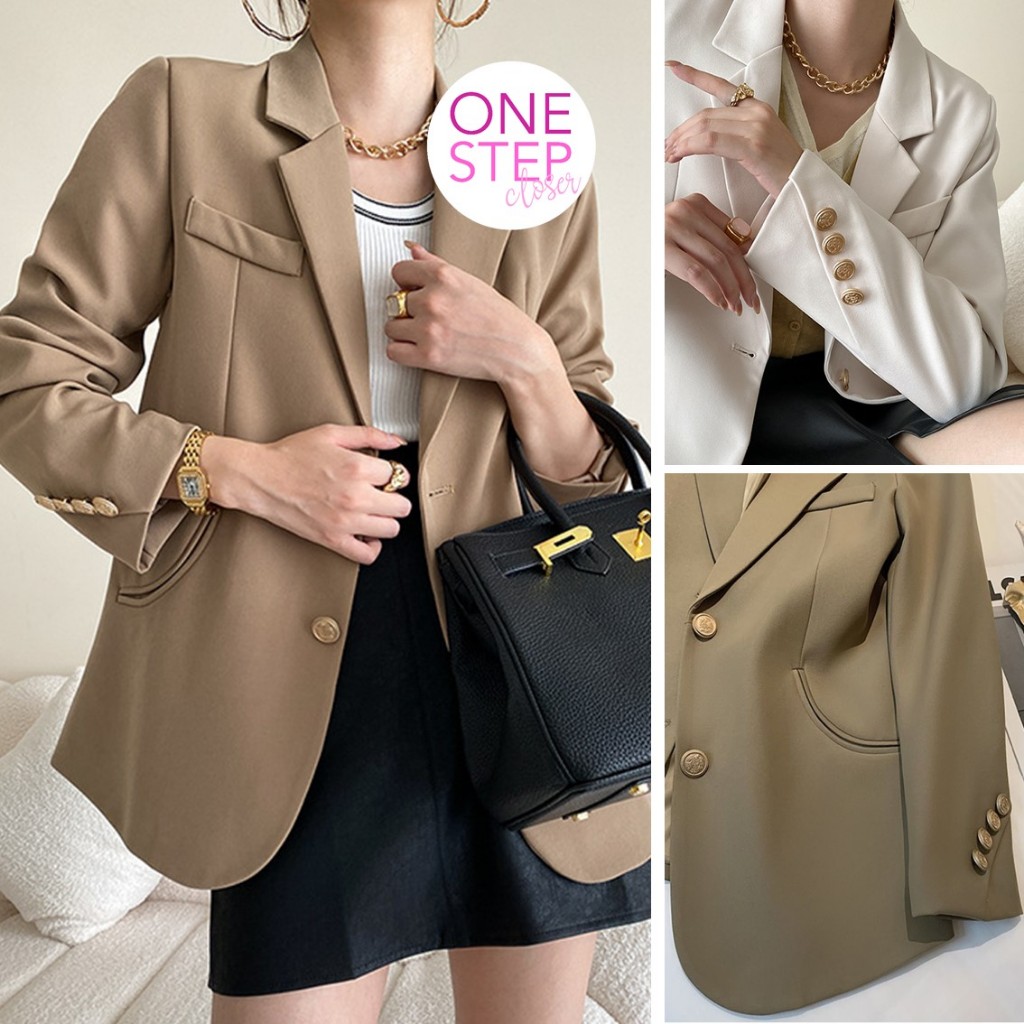 Jual Blazer Elegan Acara Eksklusif High Quality Jas Wanita Saku U ...