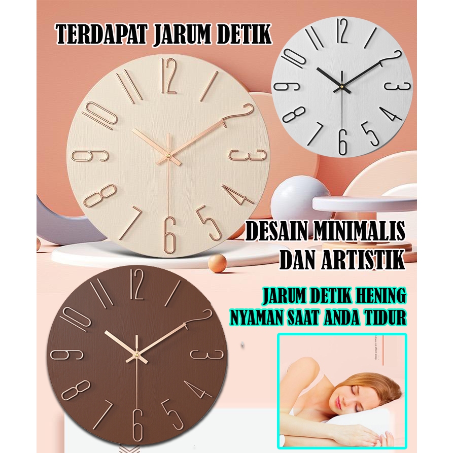 Jual Jam Dinding Premium Angka Timbul Jam Dinding Mesin Quartz Jam ...