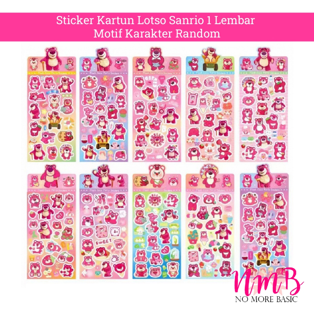 Jual Sticker Kartun Lotso Sanrio 1 Lembar Motif Karakter Random ...