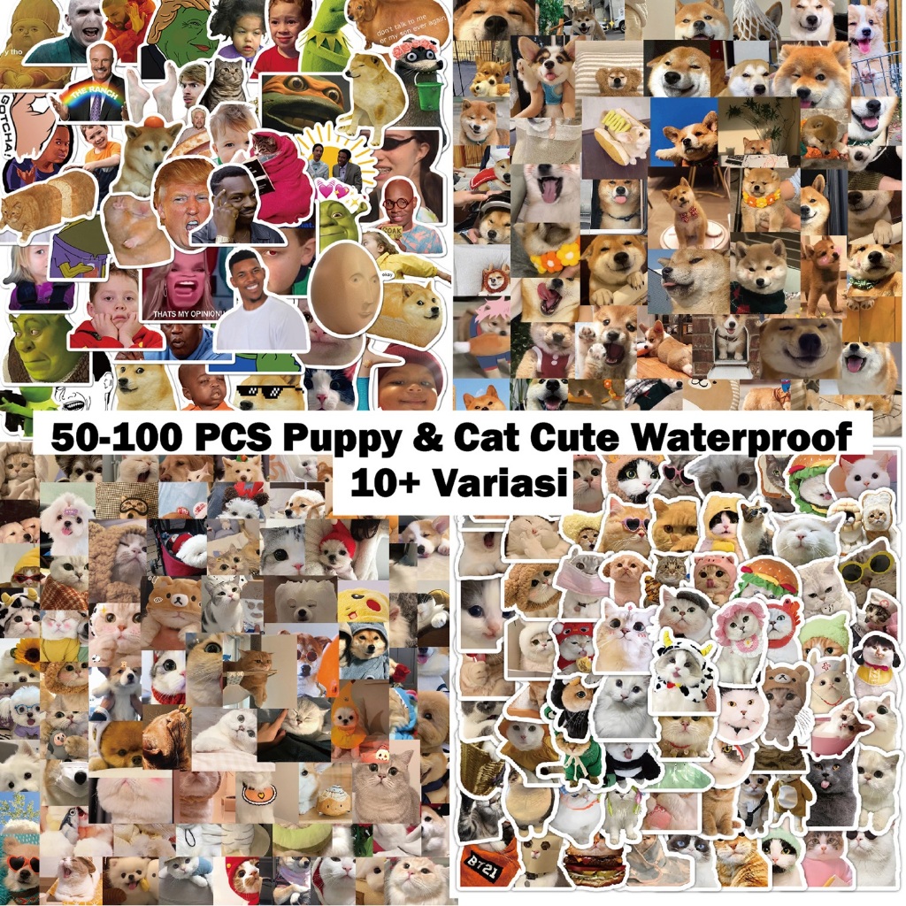 Jual [Nokai Space] 50-100 PCS Waterproof Stiker Lucu Hewan Kucing ...