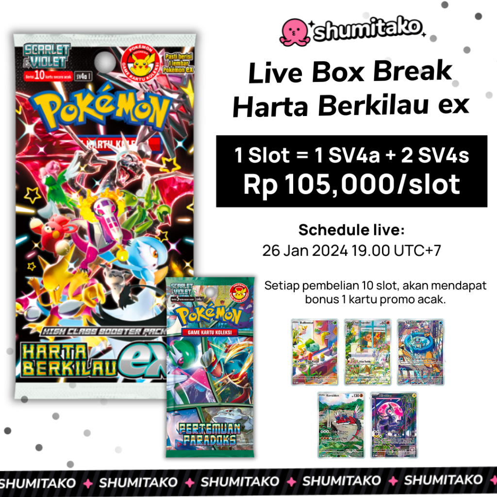 Jual Live Box Break LBB Shumitako Pokemon TCG Indonesia Harta Berkilau ex | Shopee Indonesia