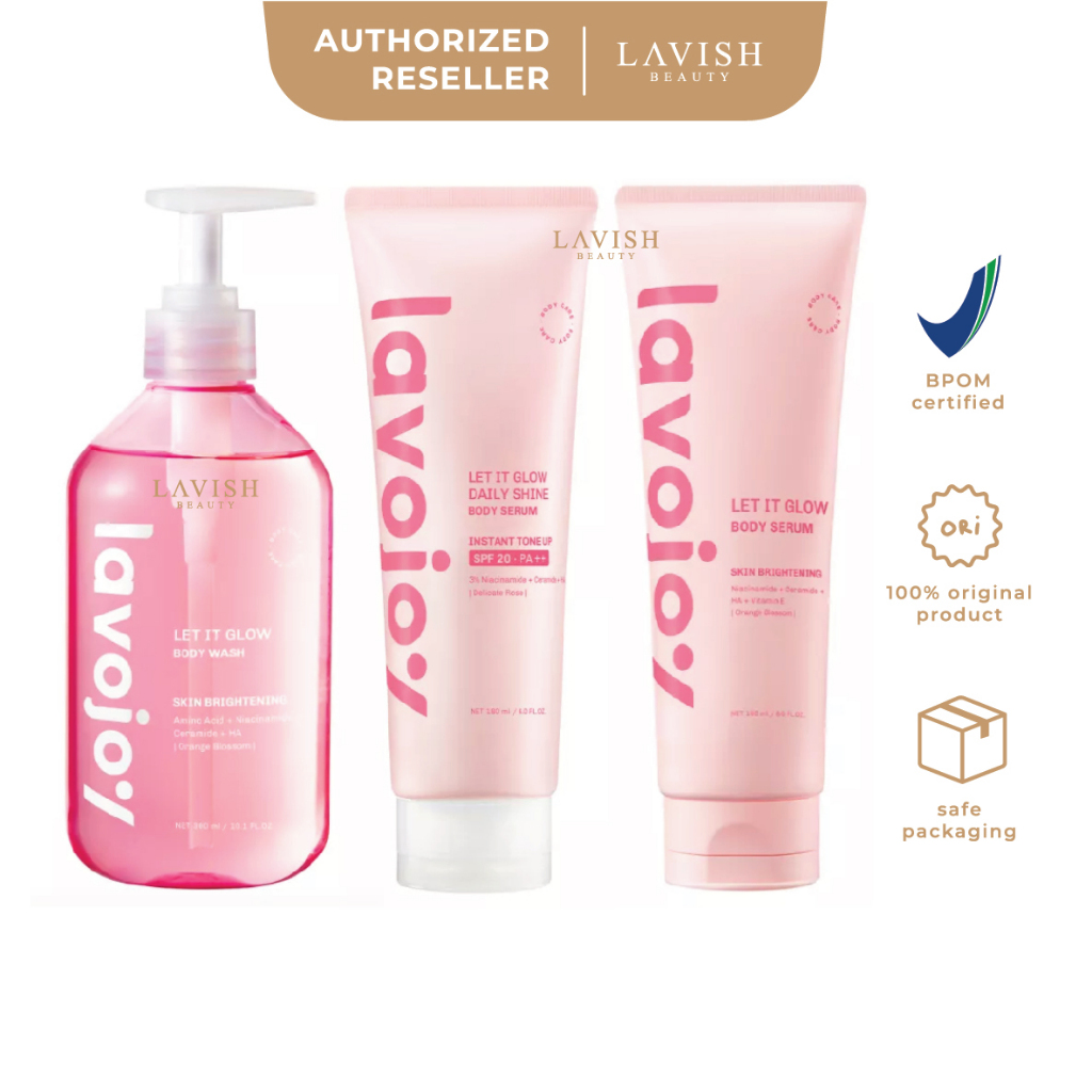 Jual LAVOJOY Let It Glow Body Wash (300ml) // Body Serum (180ml) // Daily Shine Body Serum ...