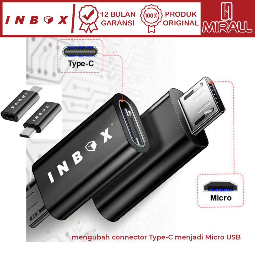 Jual INBOX OTG Type C to Micro USB Adapter Converter Connector Original ...