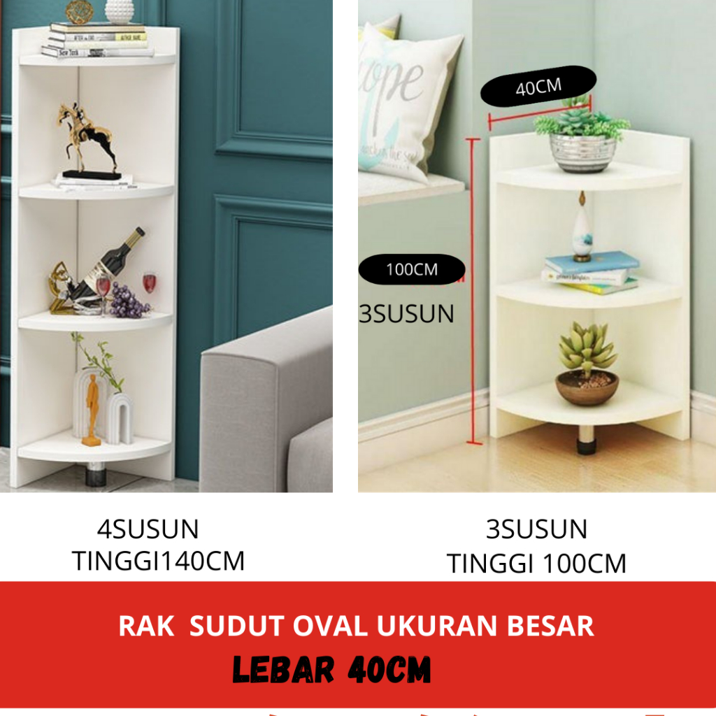 Jual rak sudut oval ruang tamu,rak bunga,rak buku sudut UKURAN BESAR ...