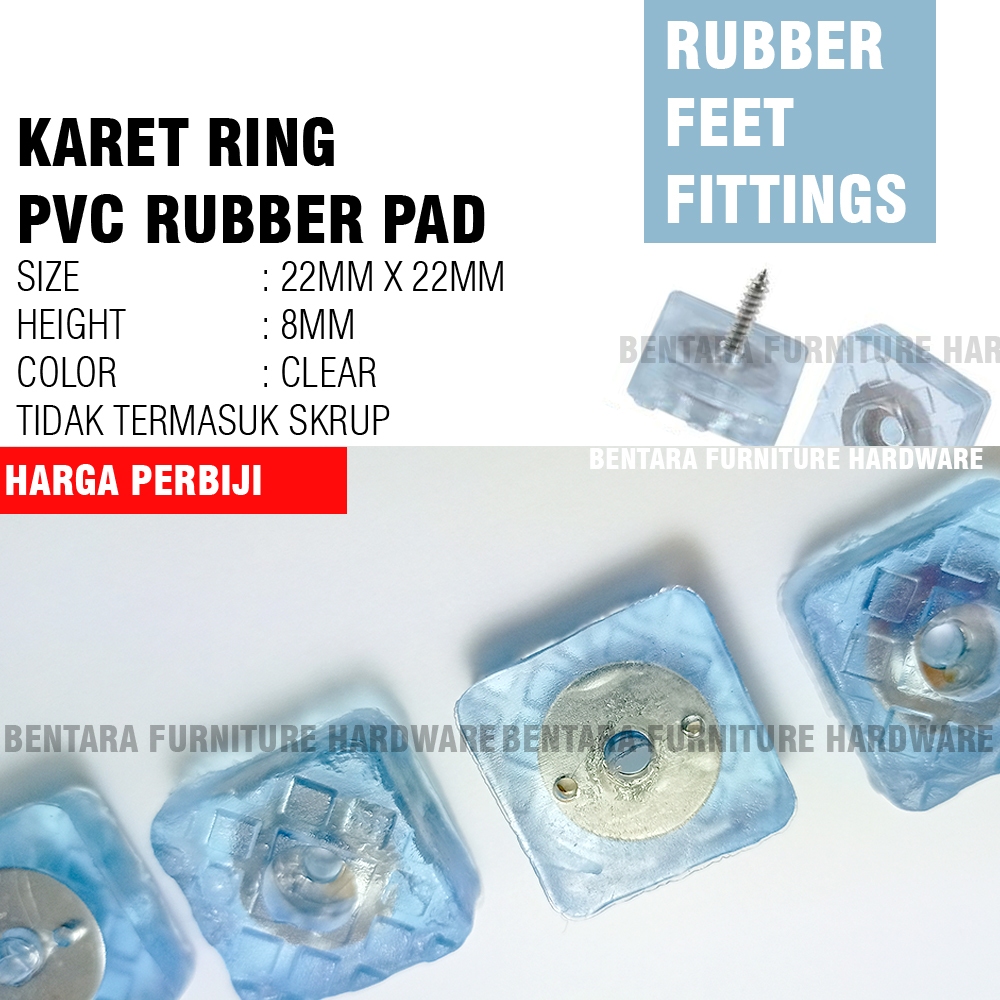 Jual 22MM KARET RING PERSEGI - PVC RUBBER Kaki Meja Kursi Anti Slip ...