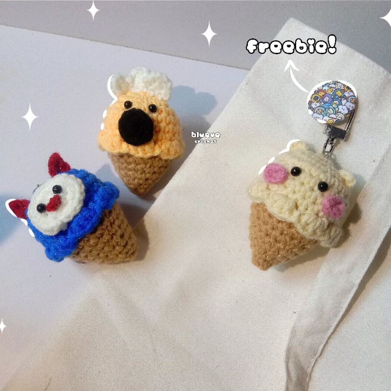 Jual Treasure Truz Ice Cream Amigurumi Keychain | Gantungan Kunci Rajut ...