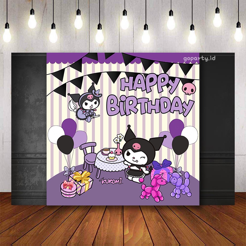 Jual KUROMI BACKDROP SPANDUK BACKGROUND BANNER DEKORASI ULANG TAHUN ...