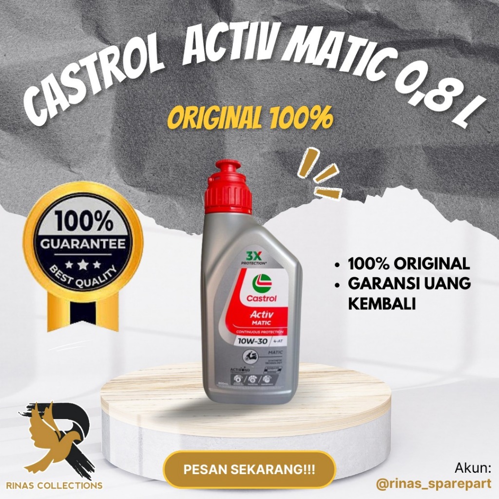 Jual Oli Mesin Motor Castrol ACTIV Matic 10W-30 0.8L ORIGINAL | Shopee Indonesia