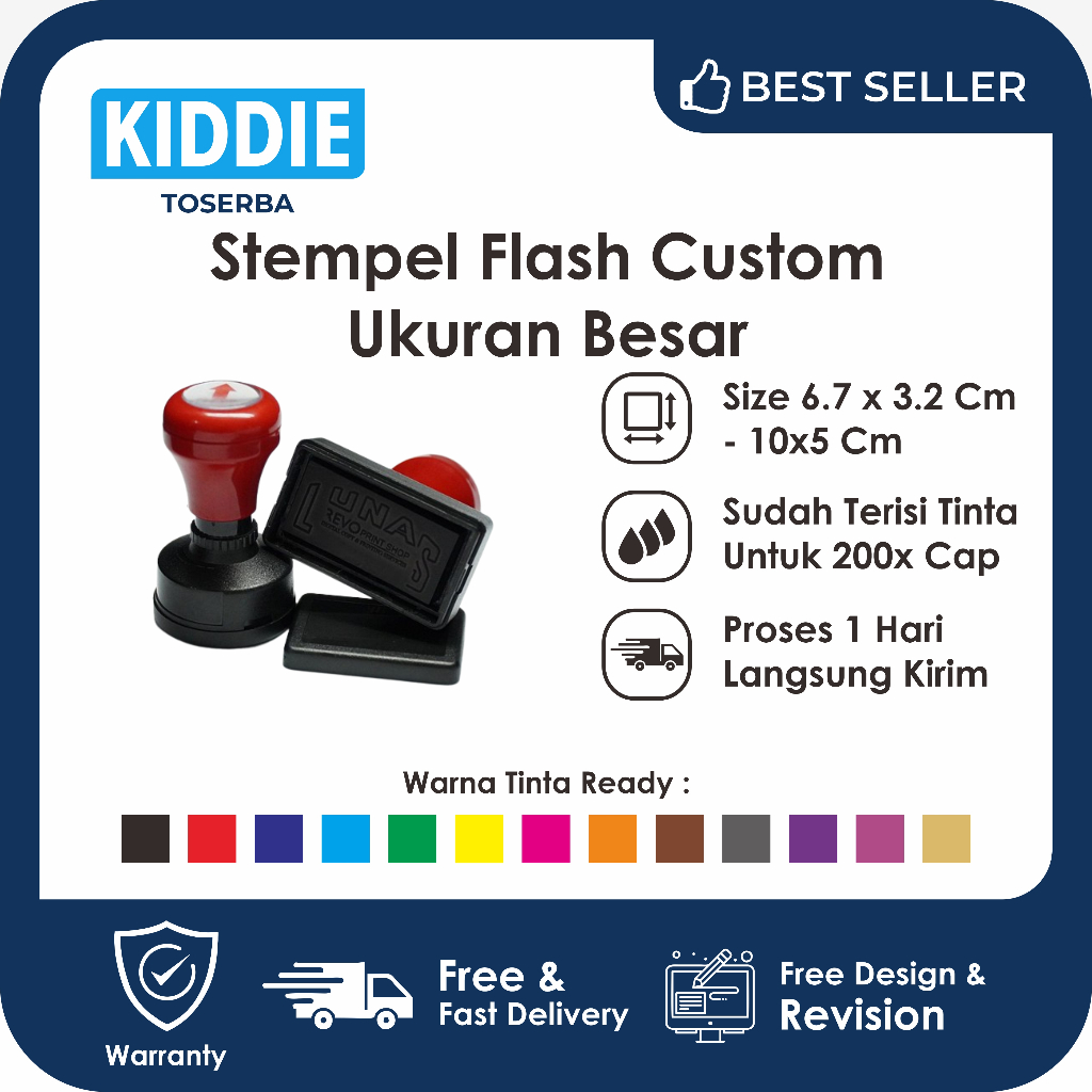 Jual Stempel Flash Otomatis Custom Satu Hari Jadi Ukuran Besar - Free Design | Shopee Indonesia