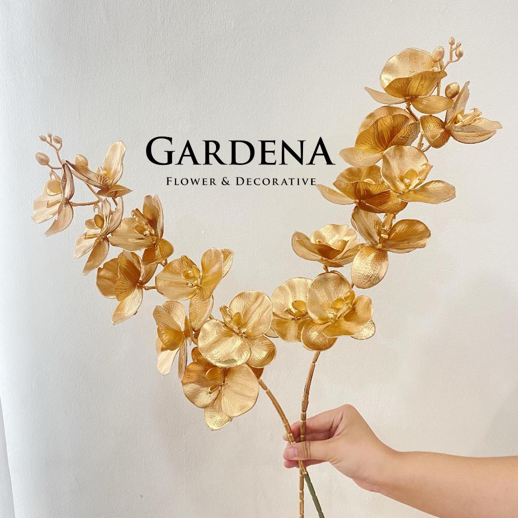 Jual Gardena bunga Anggrek Gold Premium 9B Artificial dekor dekorasi ...
