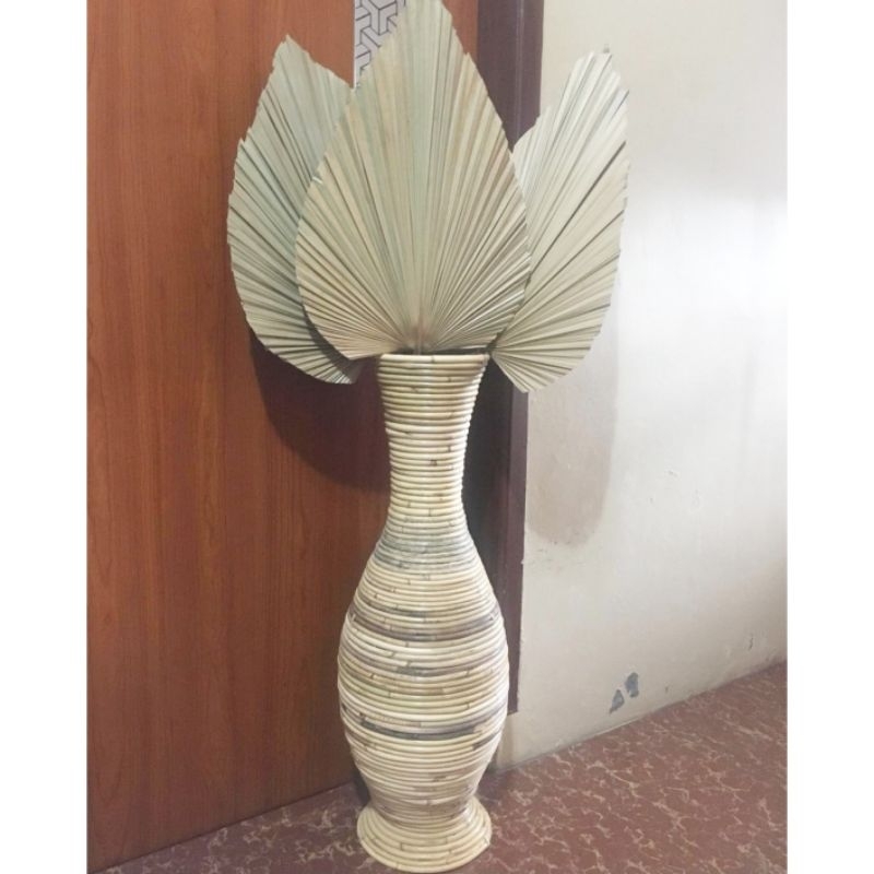 Jual Bunga hiasan ruang tamu / Bunga kering aesthetic / Daun palem set ...