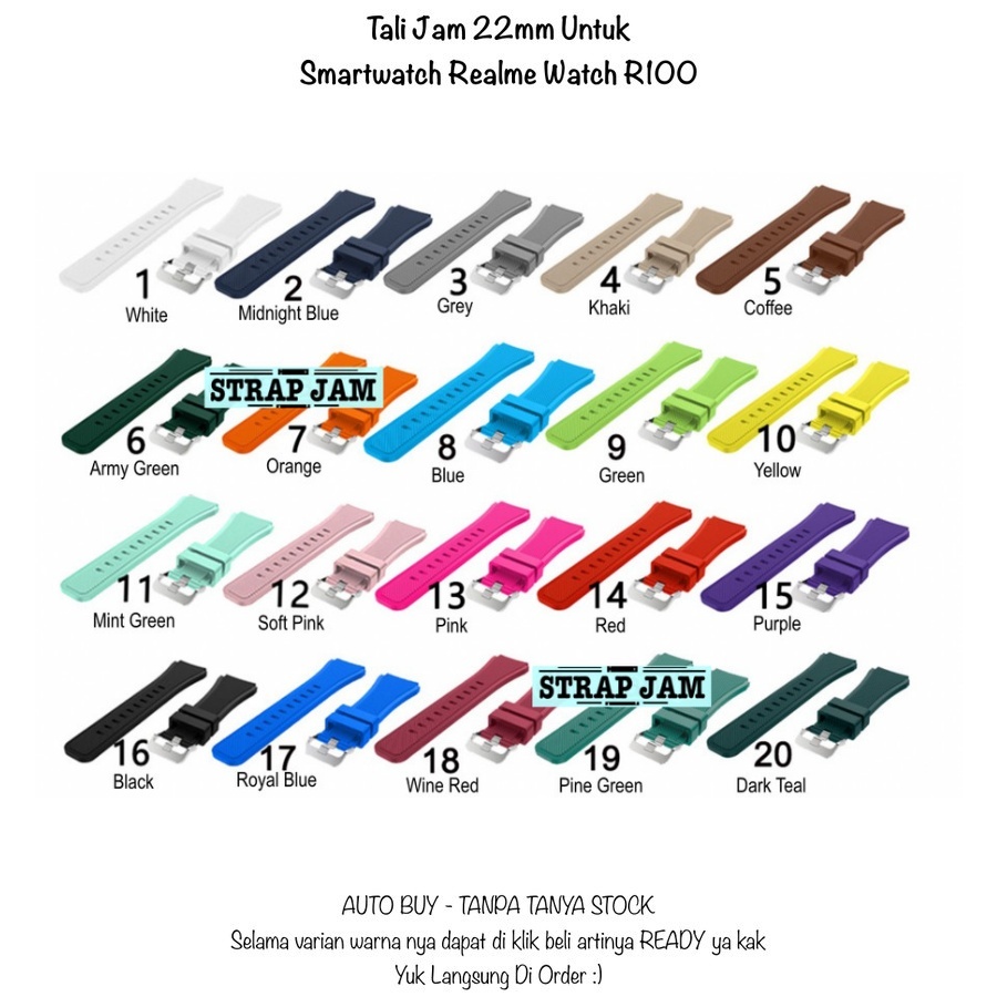 Jual MS3 22mm Strap Realme Watch R100 - Tali Jam Tangan Smartwatch ...