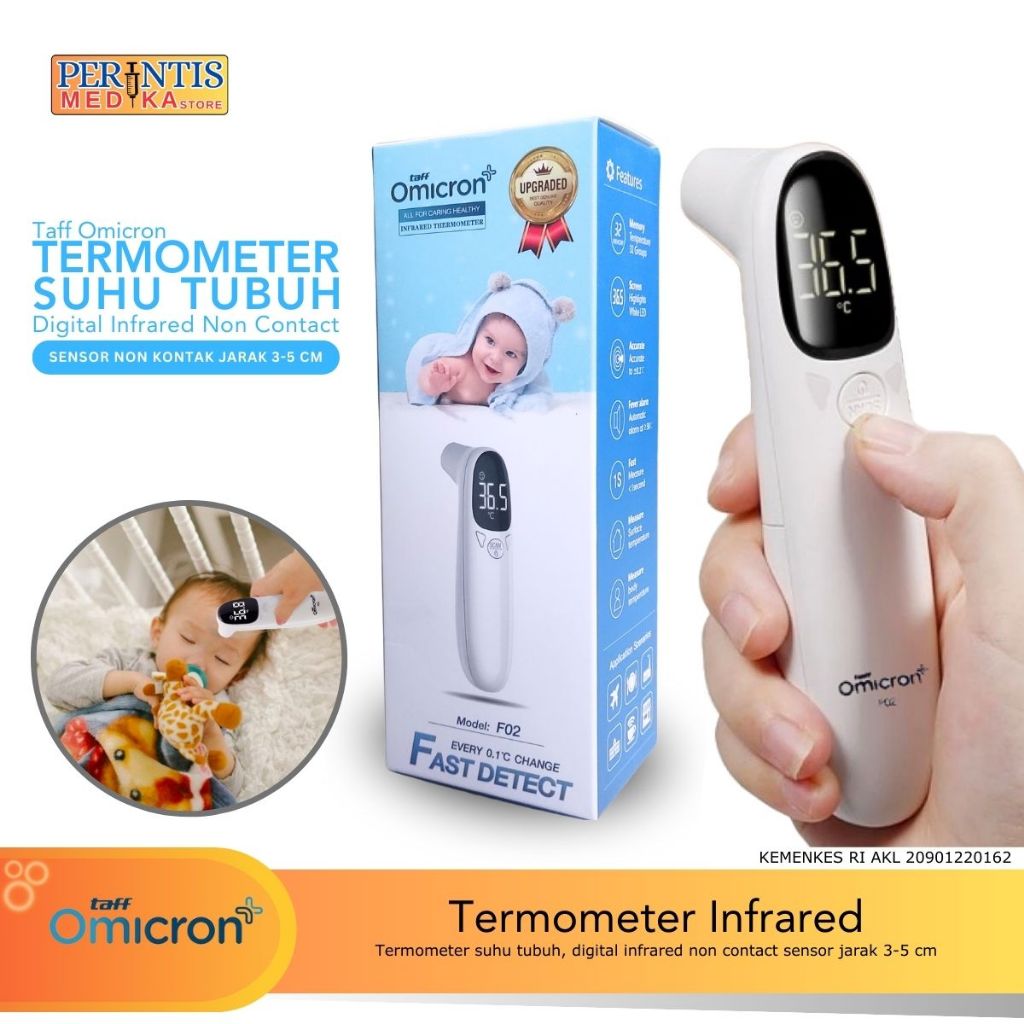 Jual Termometer digital Infrared Non Contact l Termometer Suhu Tubuh ...