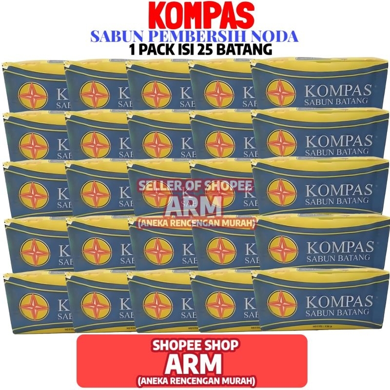 Jual Sabun Batang Kompas Kuning 25 Batang 130 Gram | Shopee Indonesia