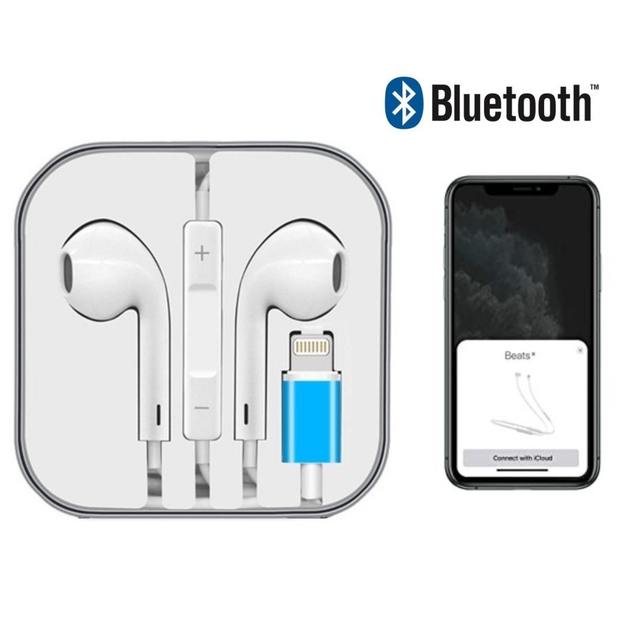 Jual Headset Earphone Lightning USB - Headset Conect Bluetooth | Shopee ...