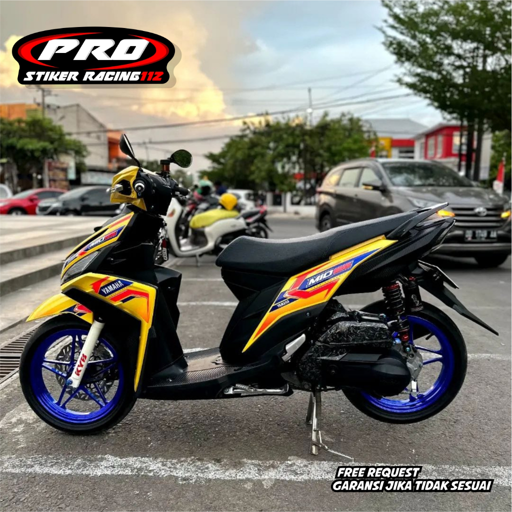 Jual stiker striping mio m3 mio 125 desain terbaru free request nama nmr | Shopee Indonesia