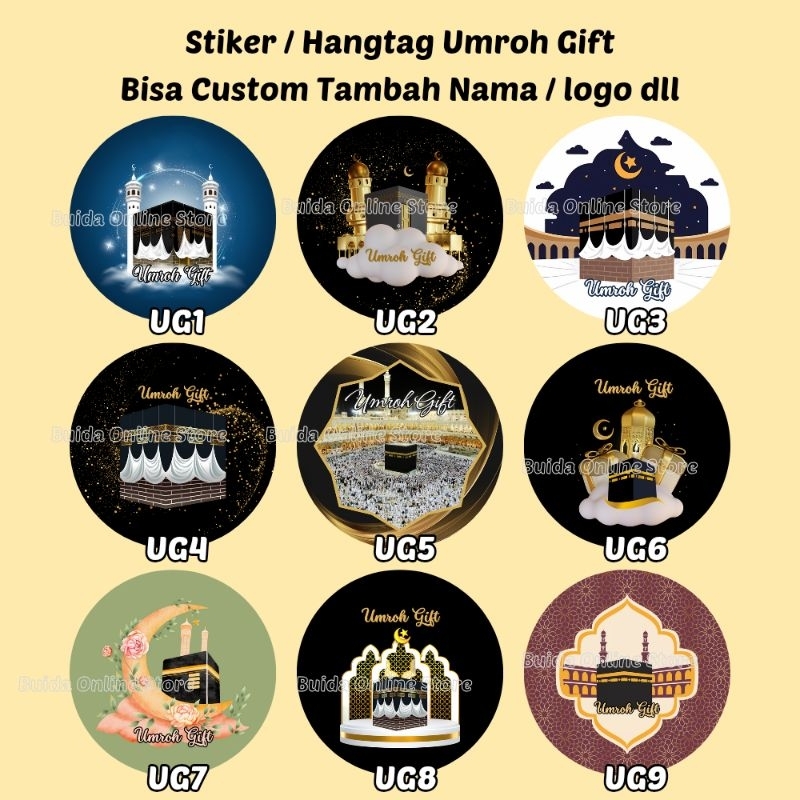 Jual stiker sticker label Bulat Umroh Gift bisa custom tambah nama ...