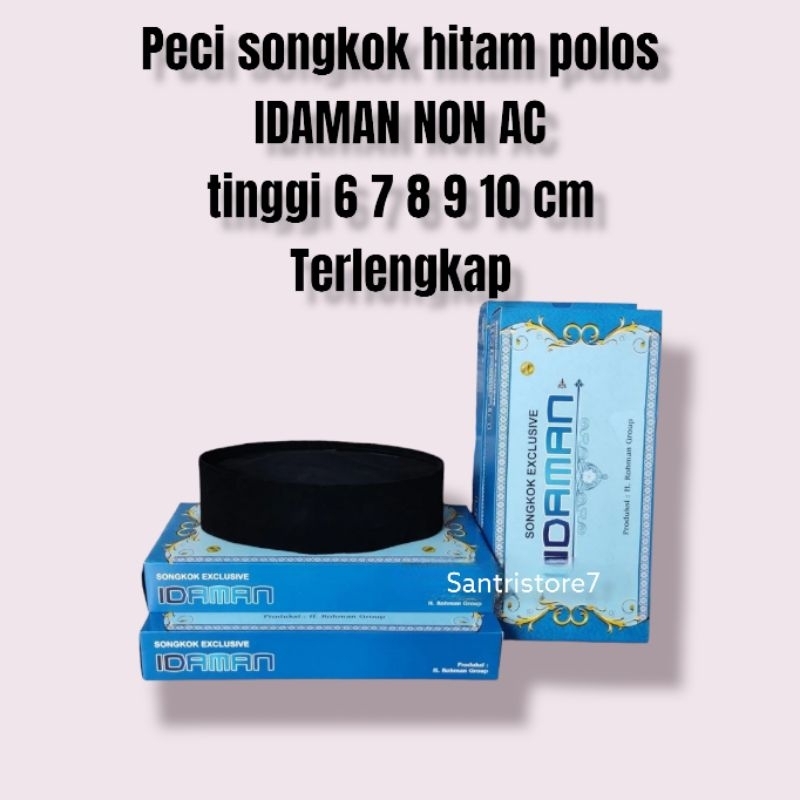 Jual peci songkok kopiah hitam polos tinggi 6 7 8 9 10 cm ukuran anak ...