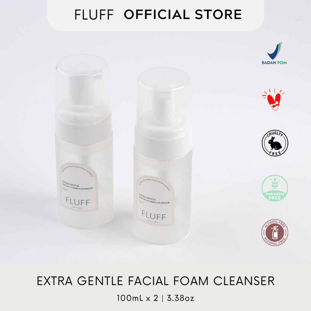 Jual TWIN PACK | FLUFF - Extra Gentle Facial Foam Cleanser | Shopee ...