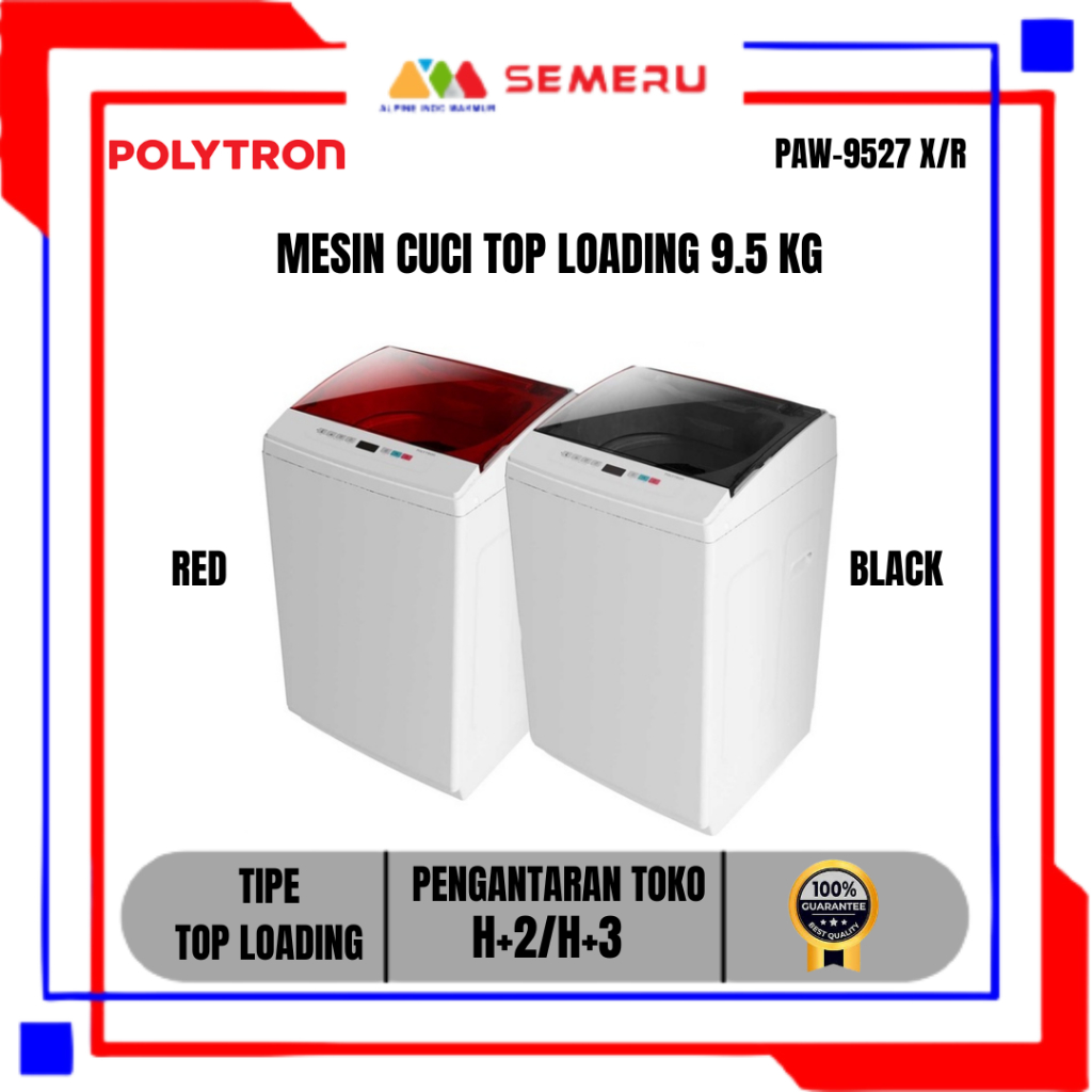 Jual POLYTRON MESIN CUCI TOP LOADING Zeromatic series Hijab 9.5 KG PAW-9527 X/R KHUSUS MAKASSAR ...