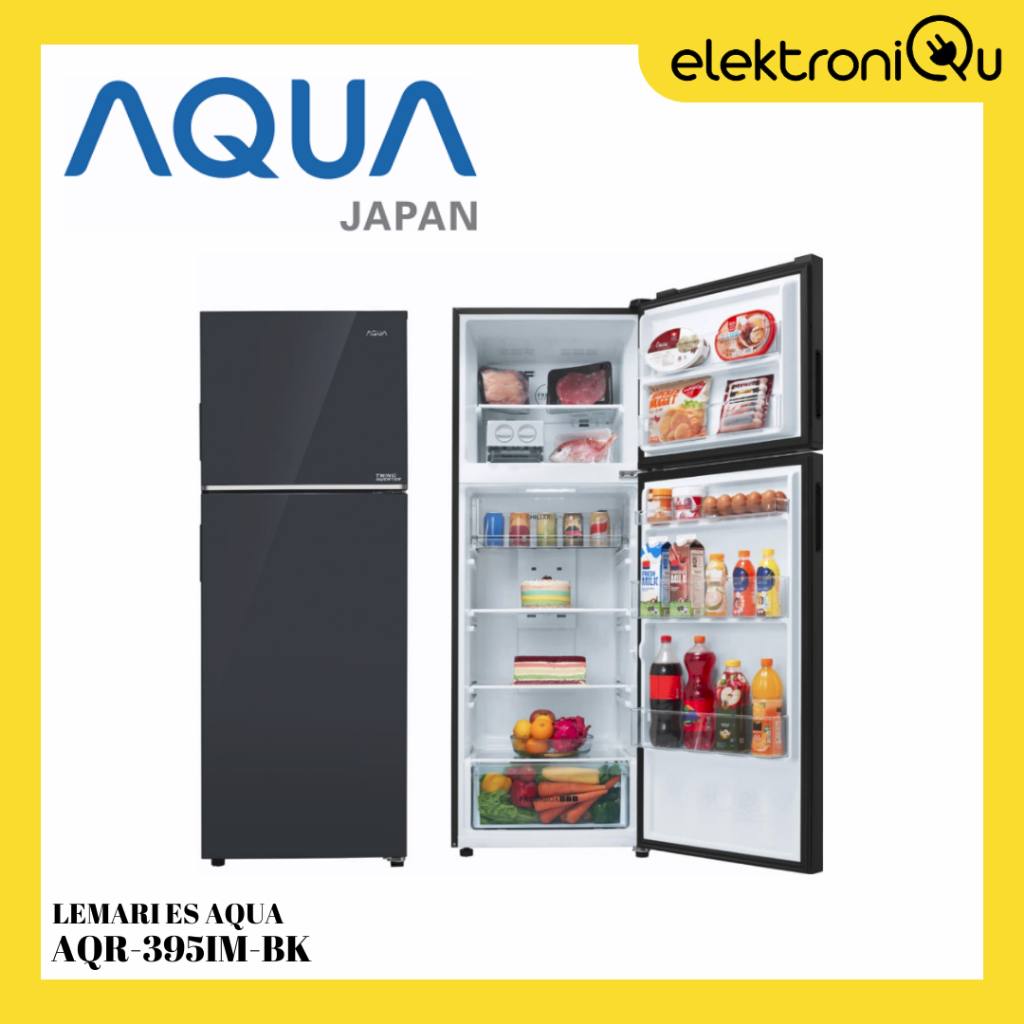 Jual LEMARI ES AQUA 2 PINTU AQR-395IM-BK 333 LITER / KULKAS AQUA 2 PINTU | Shopee Indonesia