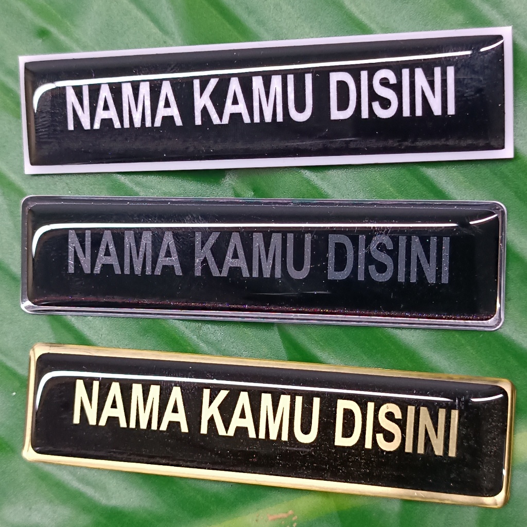 Jual papan nama dada name tag custom nametag badge peniti magnet ...