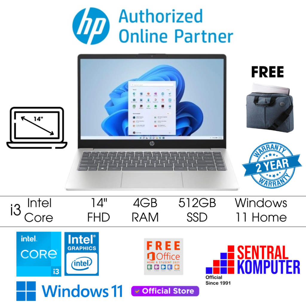 Jual HP 14s DQ5115TU Core i3 1215U 4GB 512SSD 14" FHD IPS BLIT Windows OHS | Shopee Indonesia